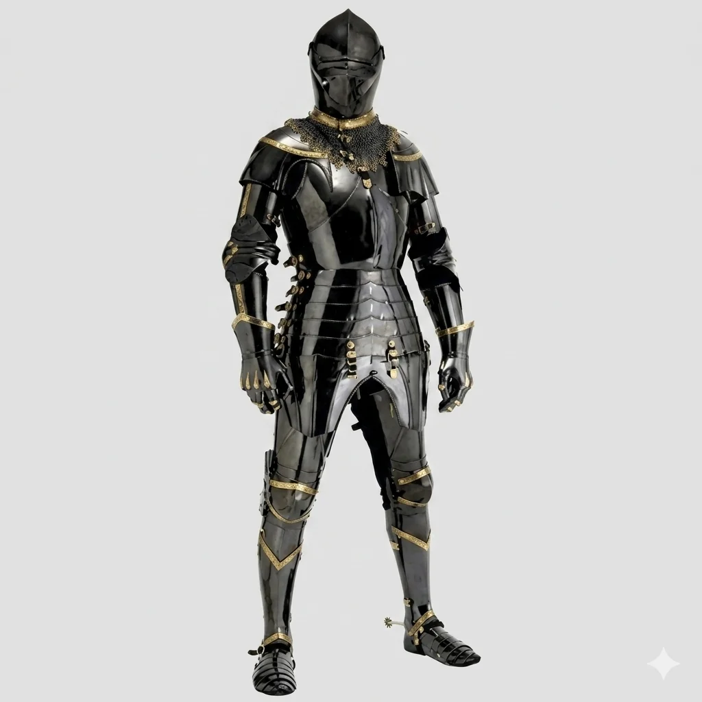 Medieval Full Body Metal Armor Suit Polished Black Historical ...