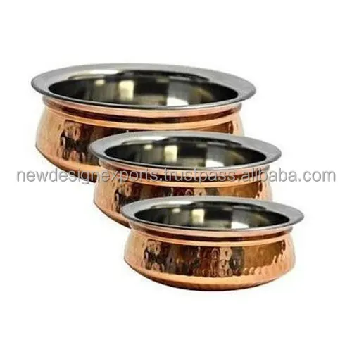Copper Steel Indian Serving Bowl - Durable & Stylish
