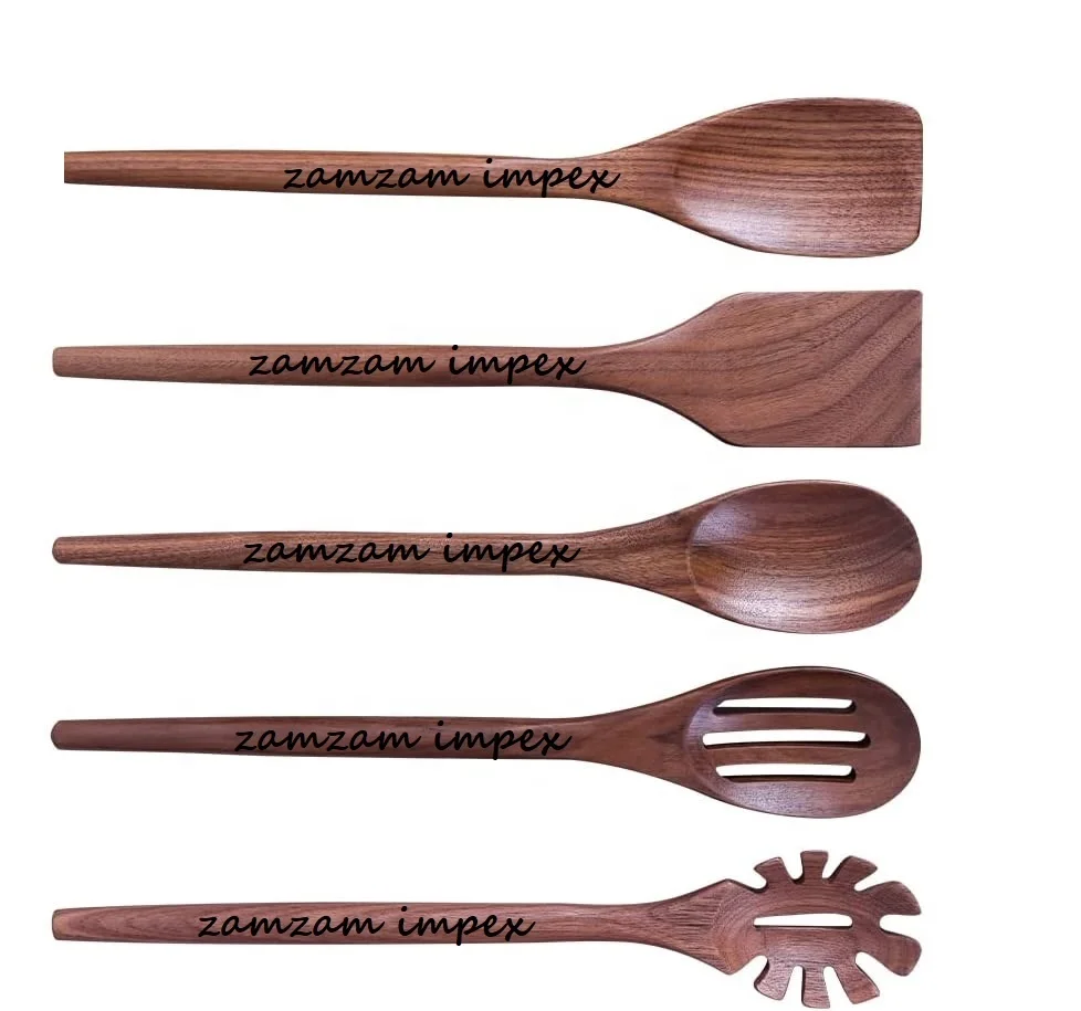 Handmade 5-Piece Acacia Wood Kitchen Utensil Set Durable Design ...