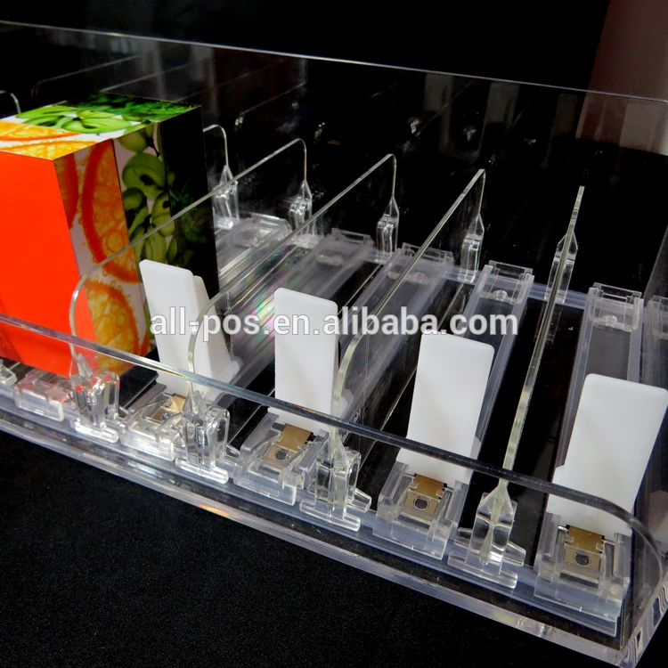 Retail Display Acrylic Divider System Adjustable Cabinet Tray Lane ...