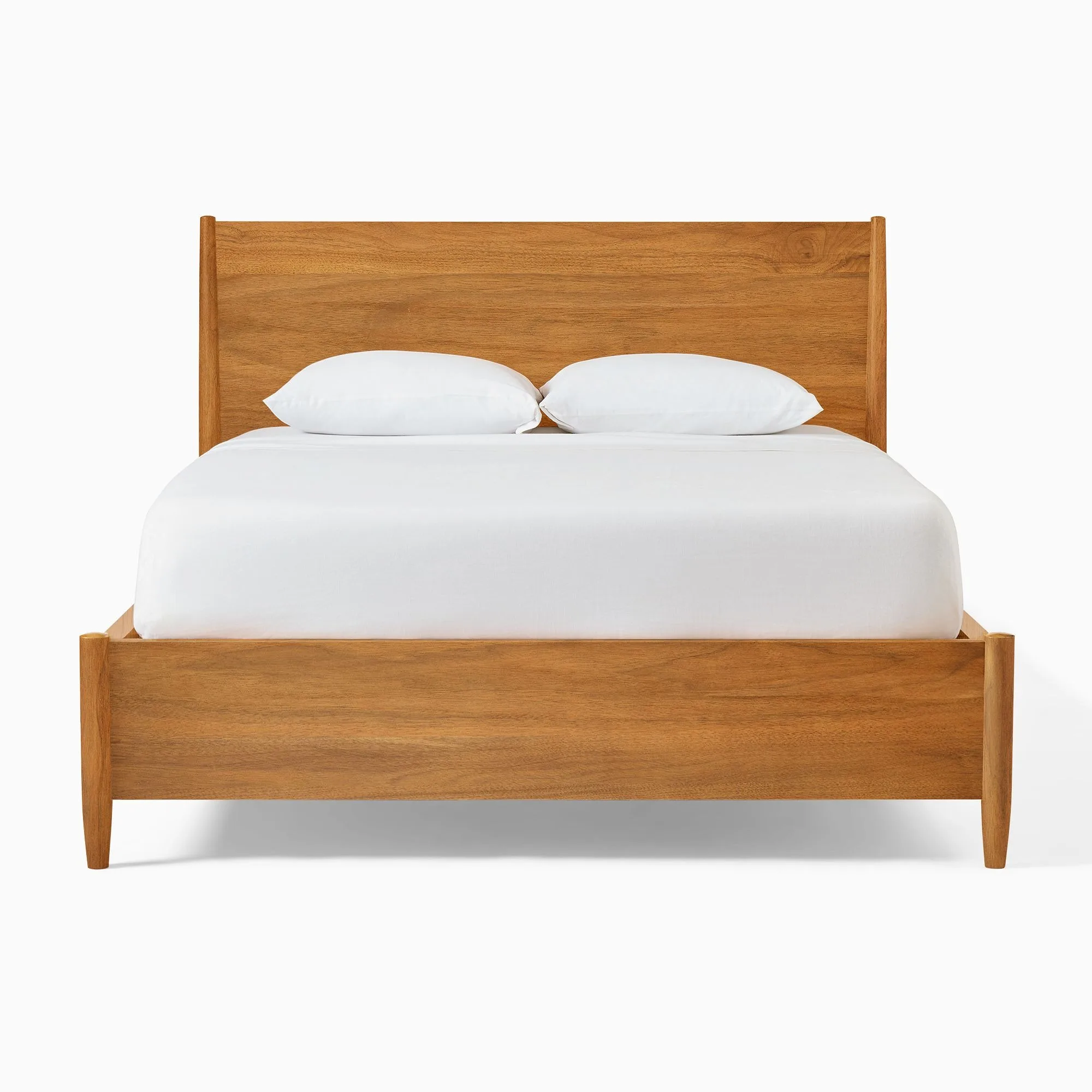 Mid-Century Storage Bed Natural Teak Wood Six Drawer Bed Room Furniture ...