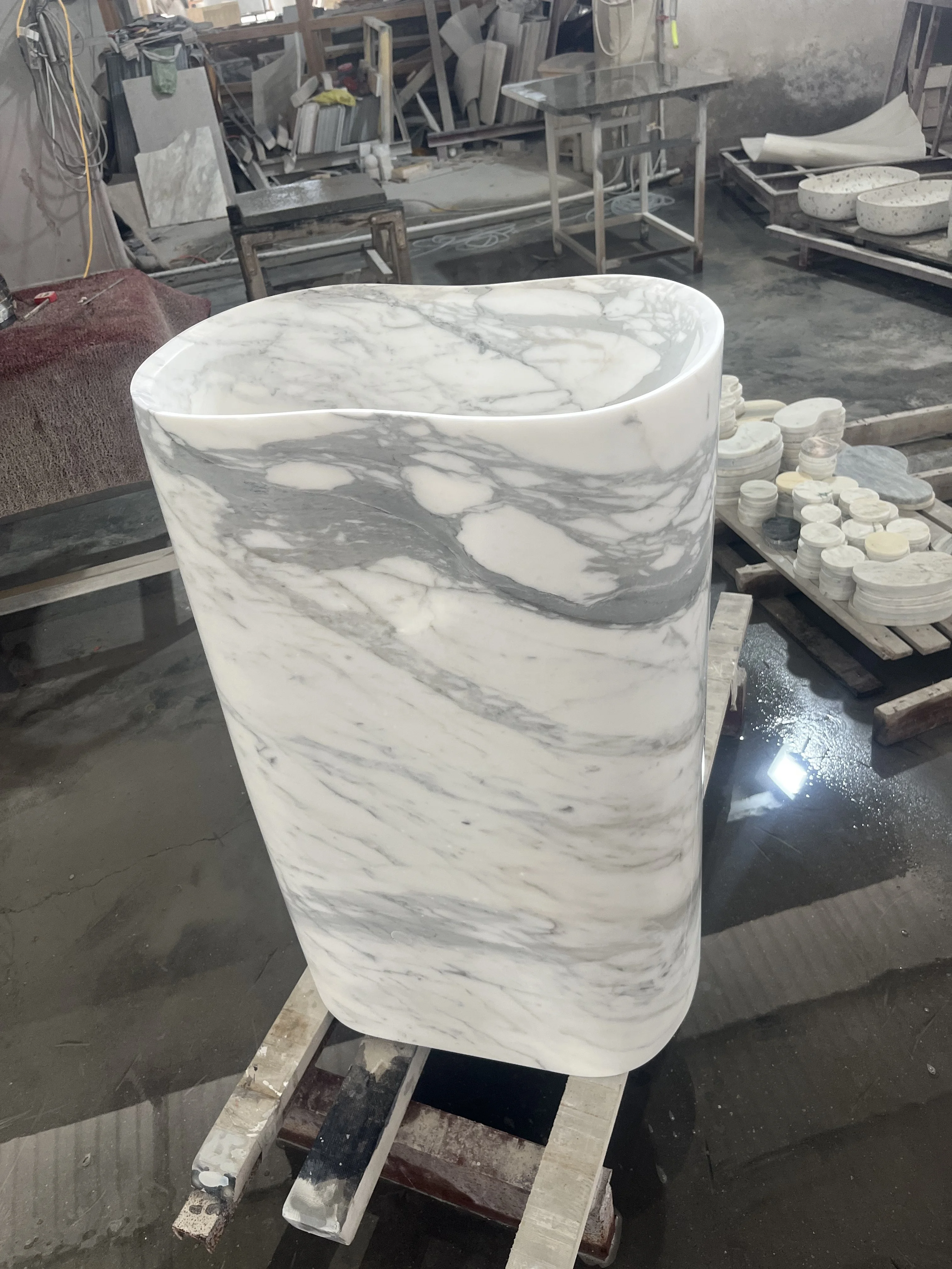 Luxury Wall Mount Marble Vanity Basin with Cabinet and Functional ...