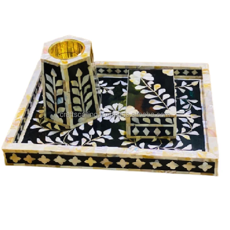 Bone Inlay Trays And Incense / Burner/ Mubkhar / Bakhoor Sets Of Mother ...