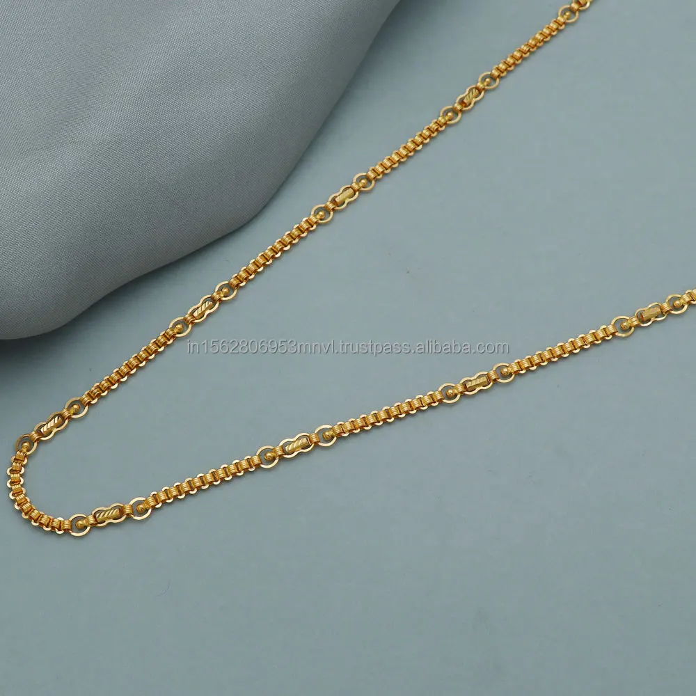 22k Stamp Sincere Gold 23 " X 5 Mm Simple Link Chain For Grand Nephew ...