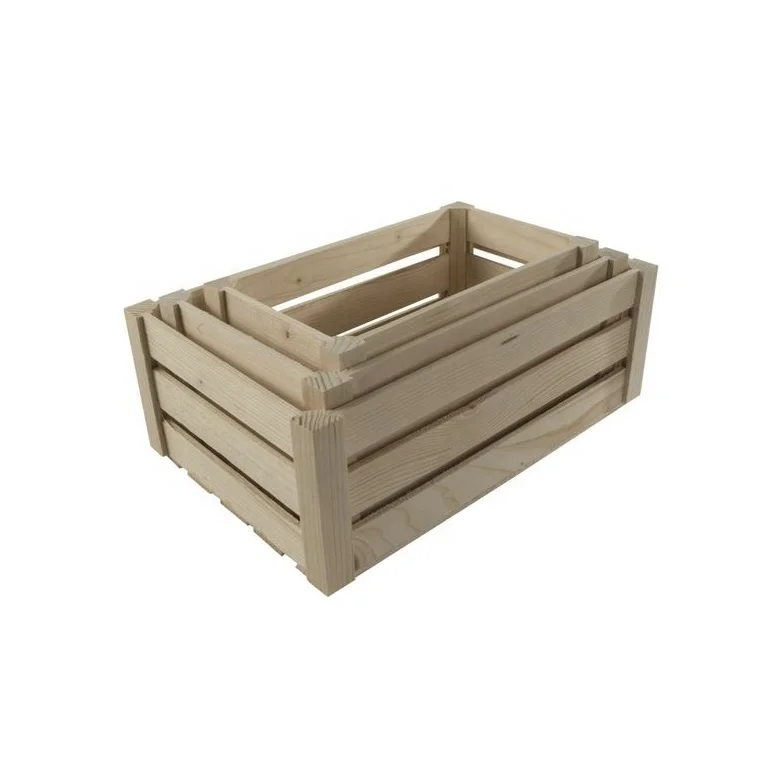 Plain Wooden Slatted Fruit Crates - Perfect for Home Decor