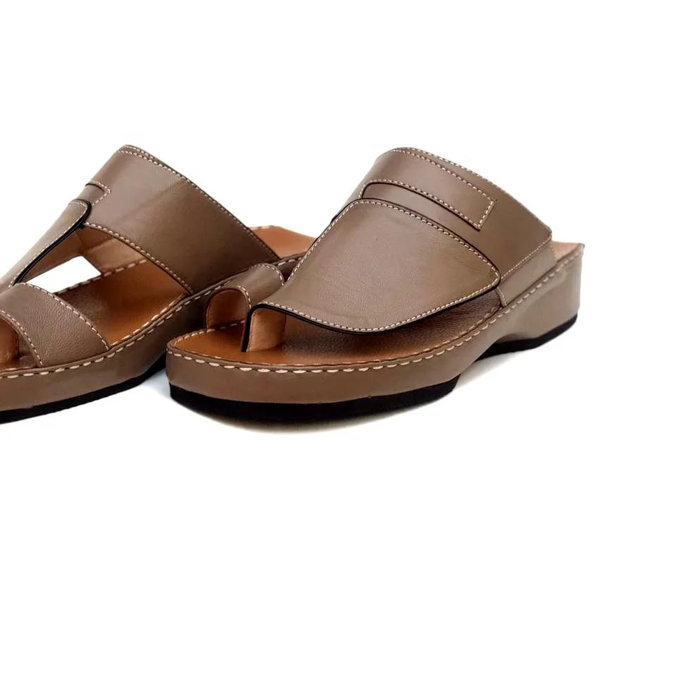 Leather Sandals for Men - Arabic Slippers by Handmade Footwear Factory