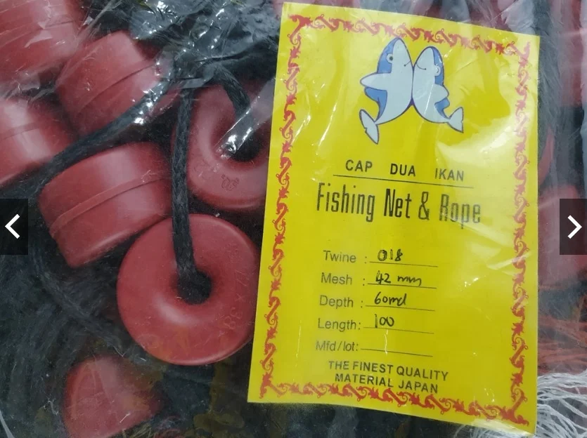 Premium Capdua Ikan Complete Trammel Net - 0.18MM/0.20MM