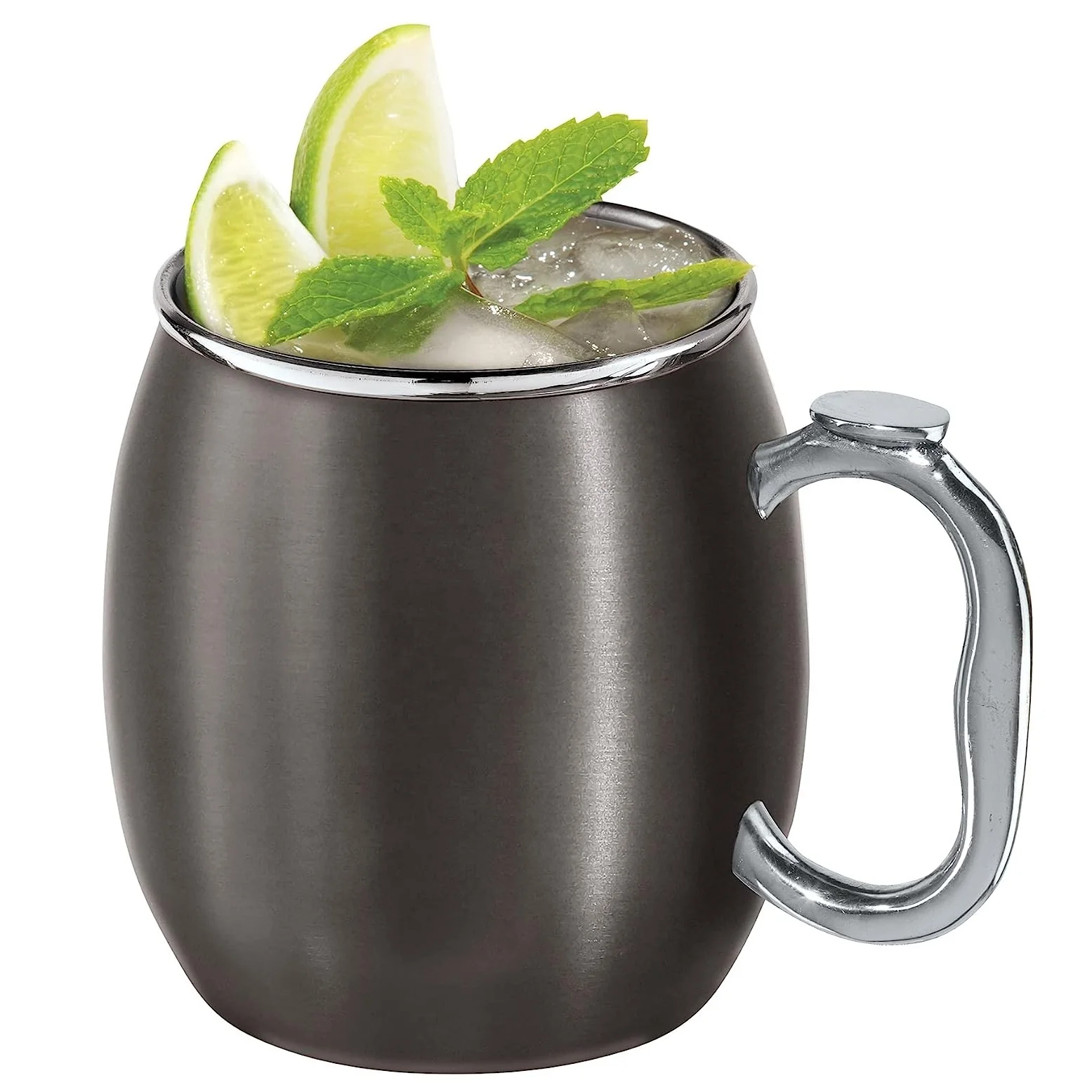Black Matte Moscow Mule Mug With Silver Interior And Edge Pleasant ...