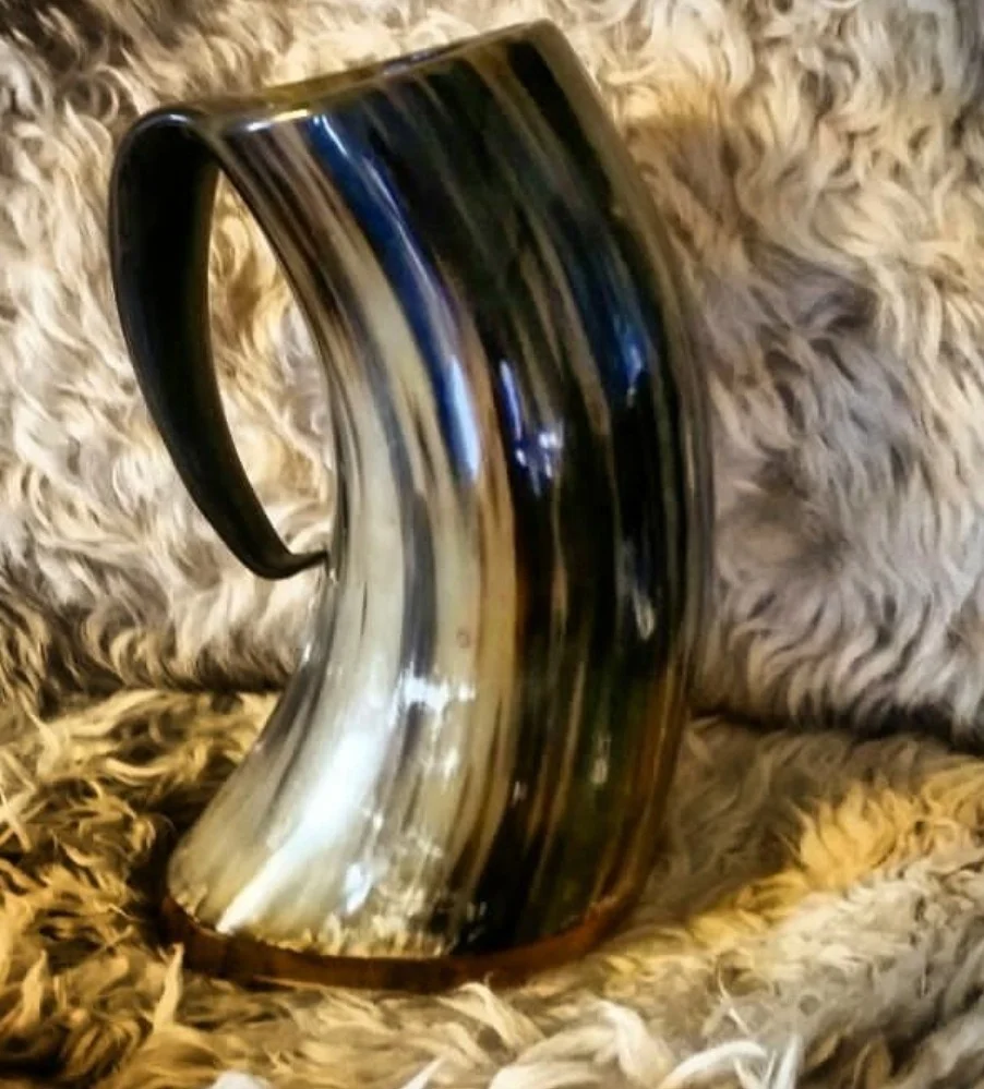 Customized Logo Short Drinking Horn Glass Cup Viking Handmade for Parties