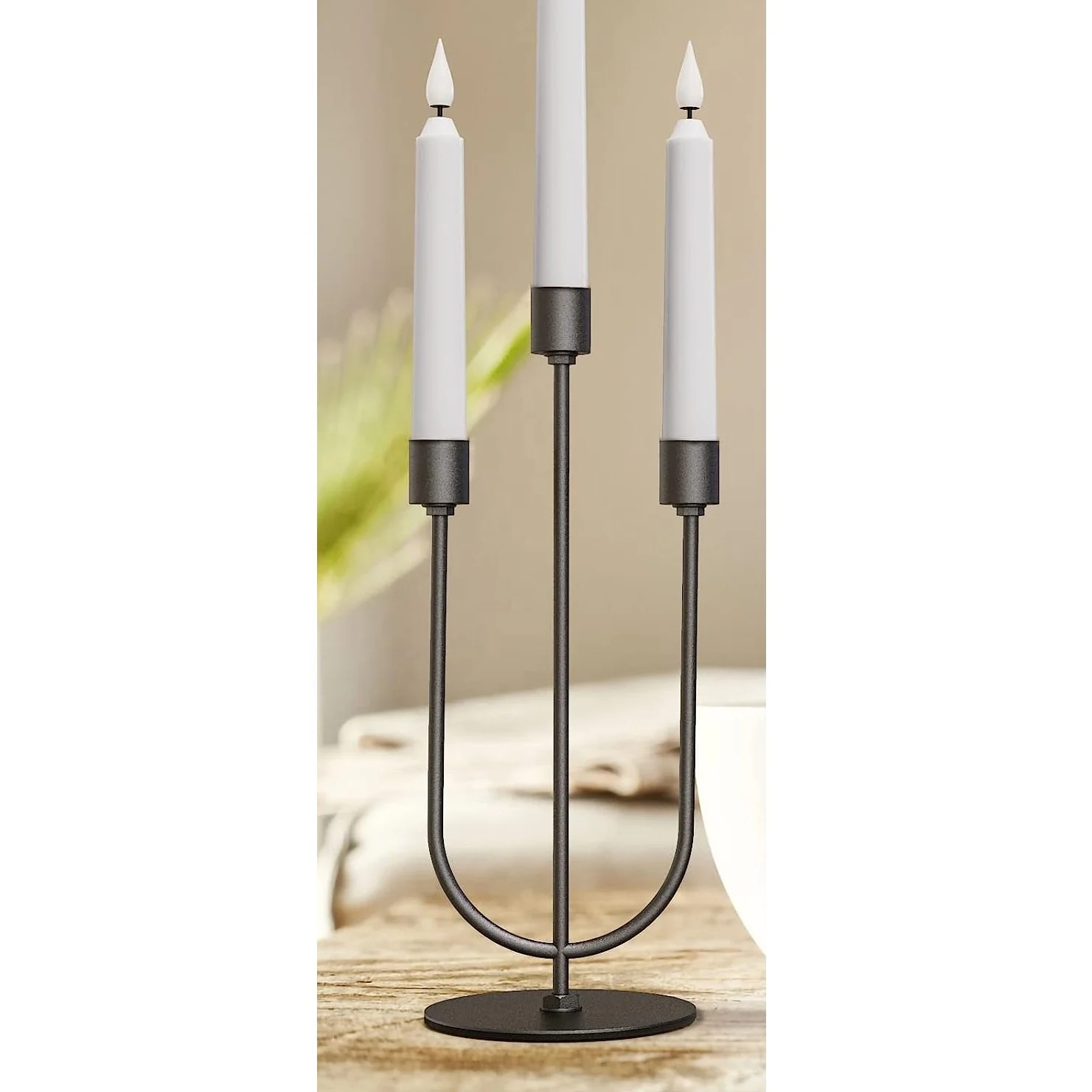 Simple And Captivated Design Home Decor Modern Black Candle Holder With ...
