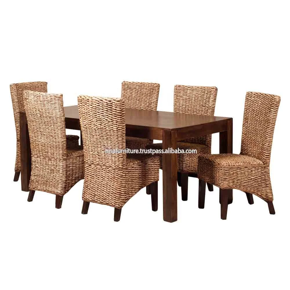 Banana Fibre Rattan Wicker Indoor Dining Chairs & Tables
