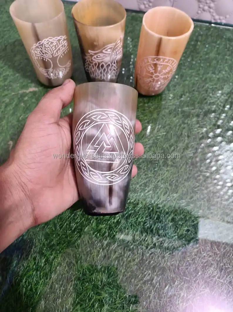 Finish Ox Horn Viking Horn Glass Beer Wine Drinking Horn Glass ...