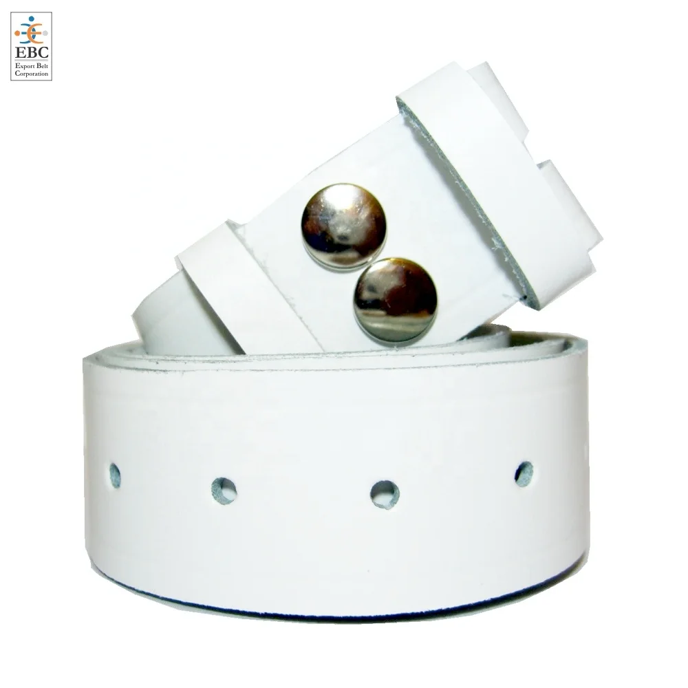 OEM PVC White Black Parade Ceremonial Belts with Chrome