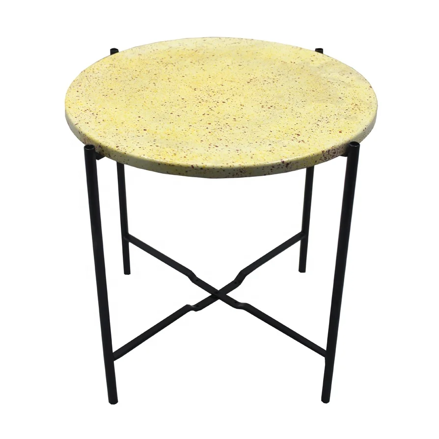 Modern Round Metal Console Table Handmade Standing Shape Modern Look ...