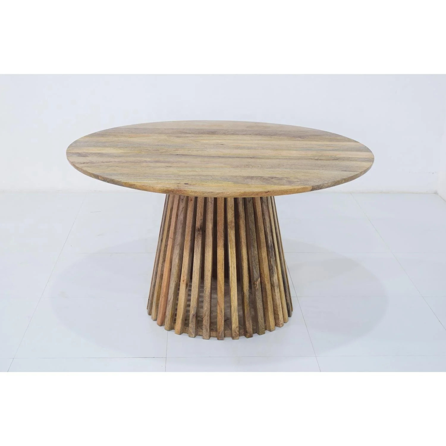 Modern Industrial-Style Extendable Dining Table Solid Mango Wood Brown ...