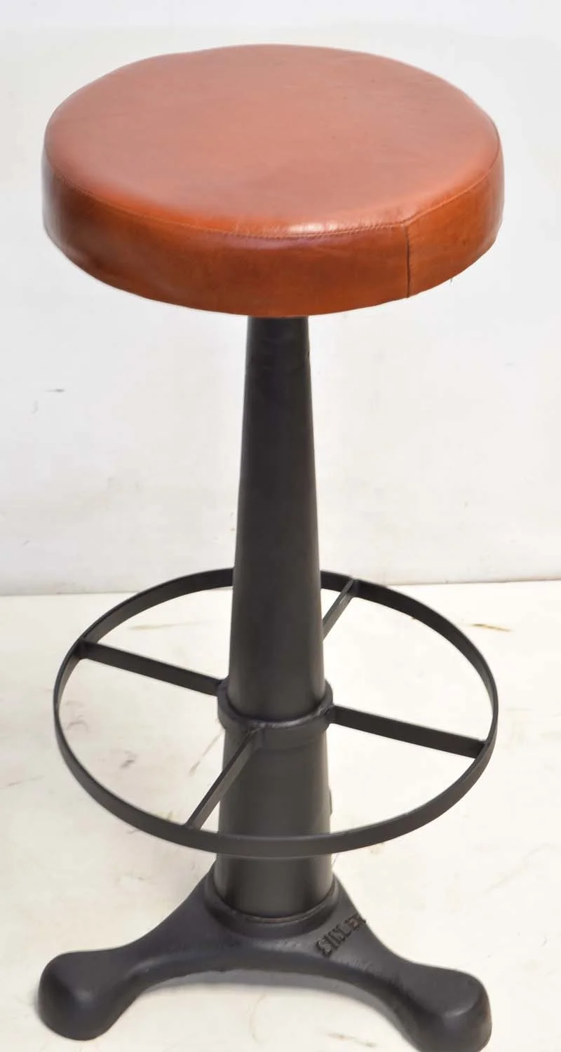 Industrial Antique Cast Iron Base - Leisure Bar Stool Chairs