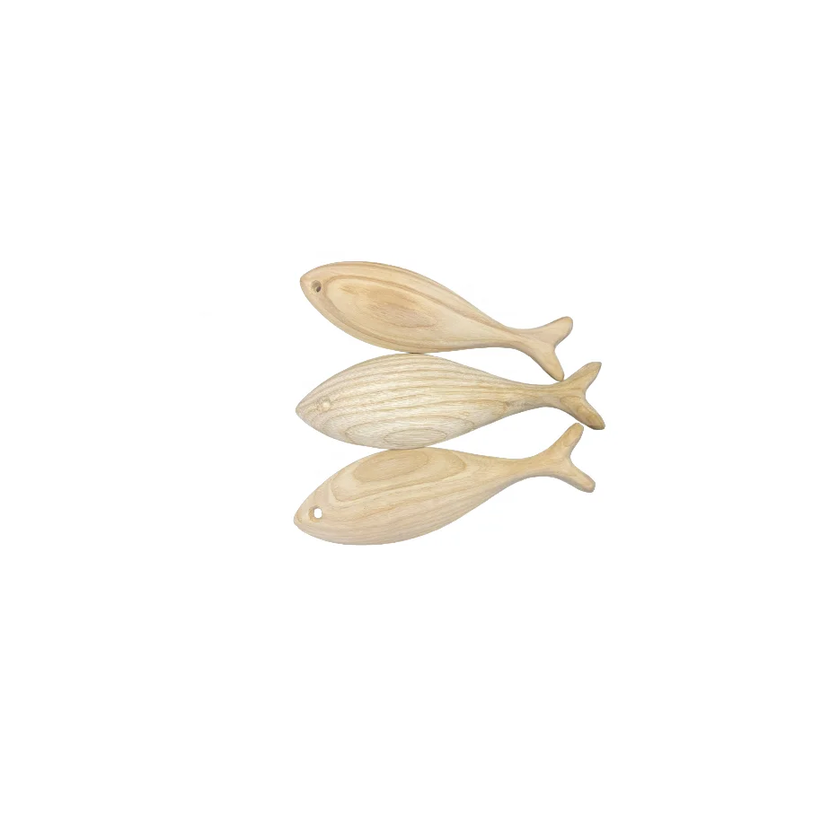 Antique Hand Carved Wood Fish Sculpture / Decorative Wood Fish For ...