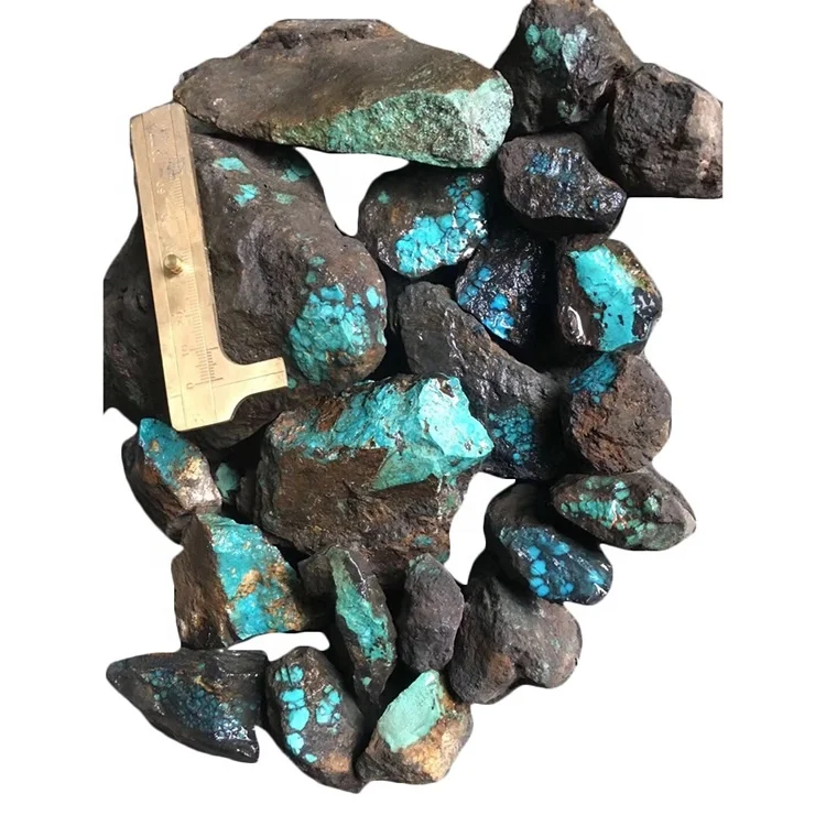 100% Naturally Dark Bule Spider Web Turquoise Rough Natural Light Blue ...