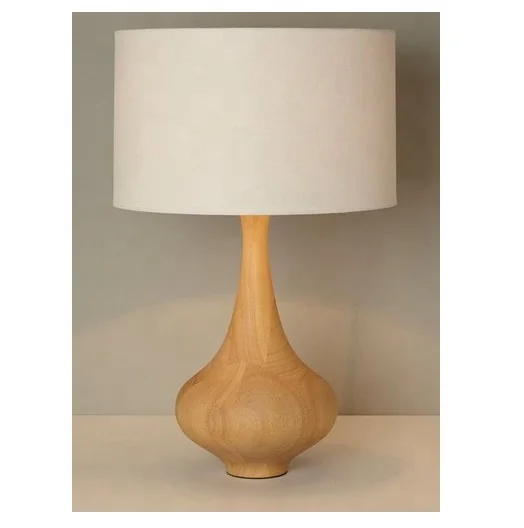 Mango Wood Natural Polish Simple Design Table Lamp For Home Decor - Buy ...