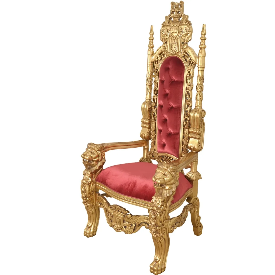 Antique Gold Handmade Lion Chair With Antique Finish In Premium Solid Teak Wood At Best Sales ...