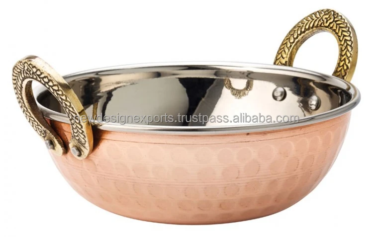 Copper Steel Indian Serving Bowl - Durable & Versatile