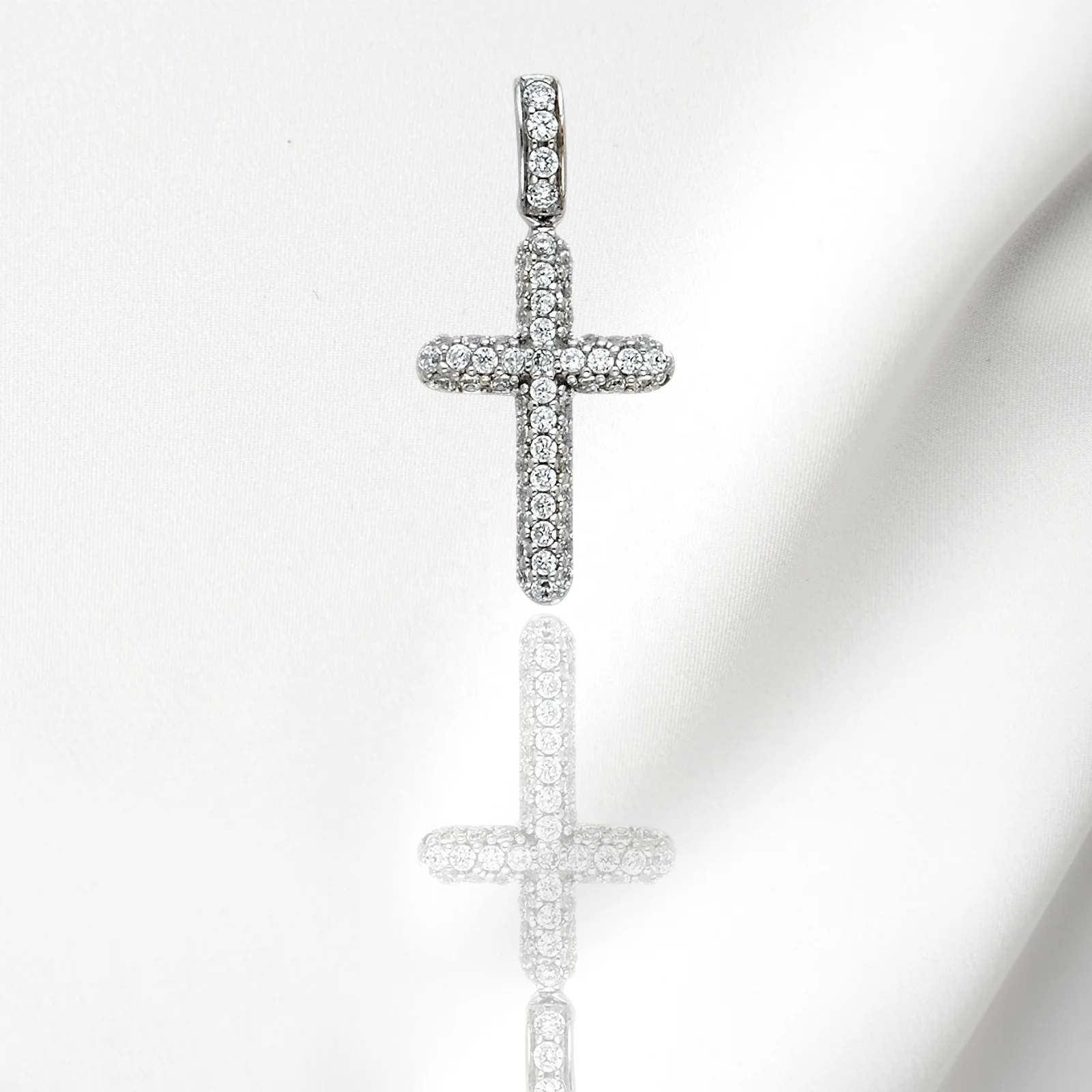 Silver Plated Diamond Studded Cross Pendant Fashion Jewelry Accessories ...