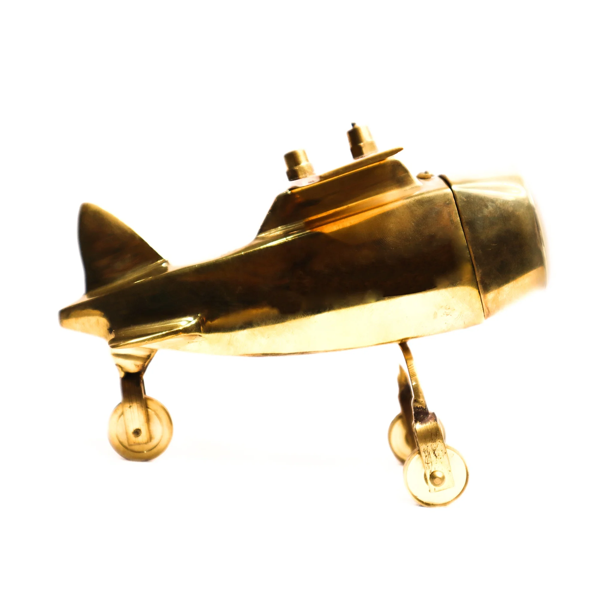 Decor Analog Table Clock - Aircraft Design Metal Paper Weight