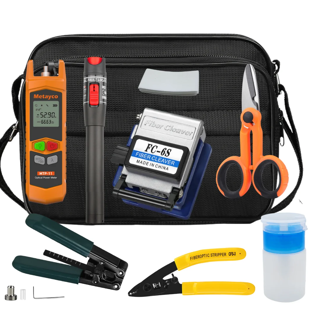 Fiber Optic Ftth Tool Kit Skl-6c Includes Fiber Cleaver Optical Power ...