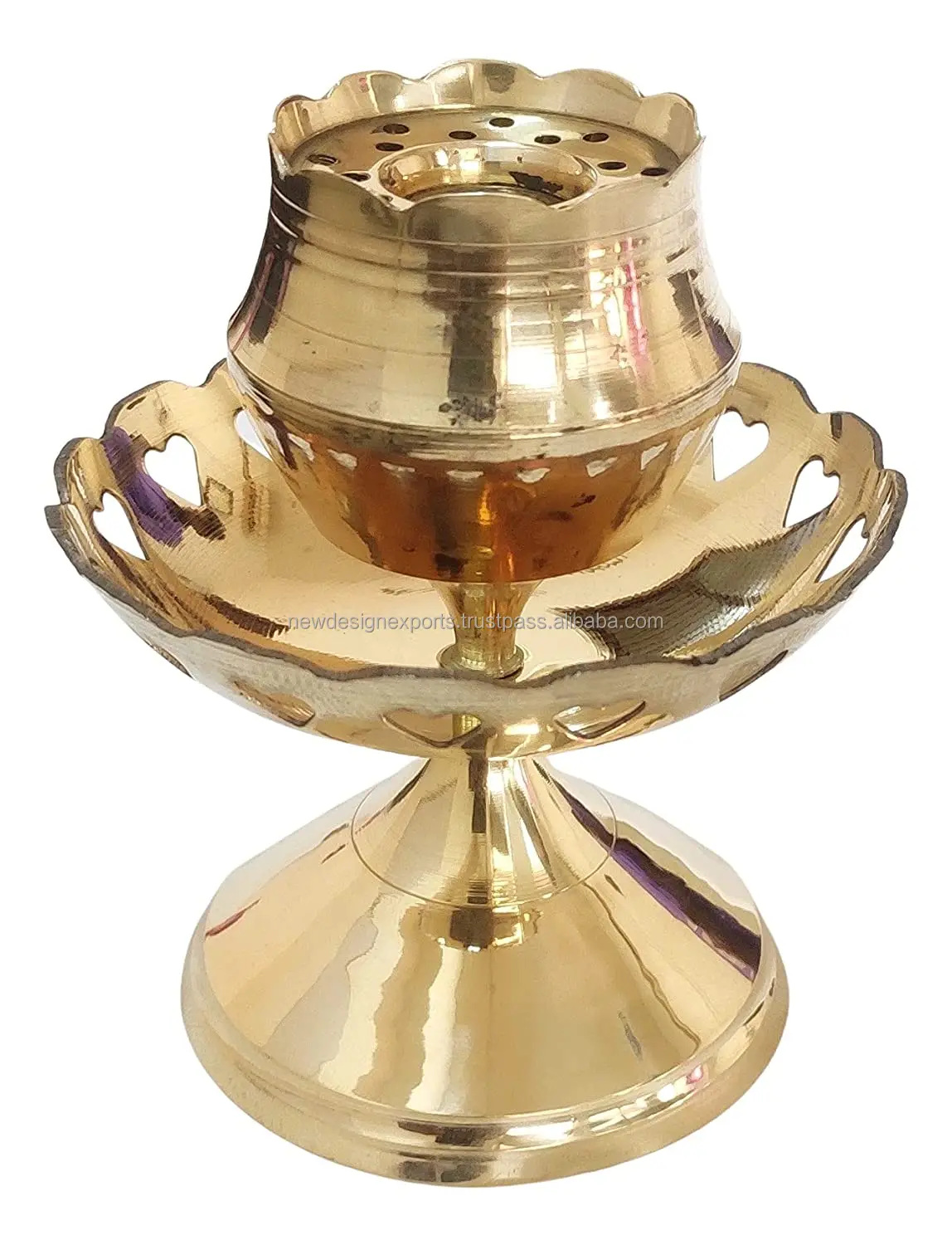 Exquisite Agarbatti Stand with Dhoop Holder - Golden Incense