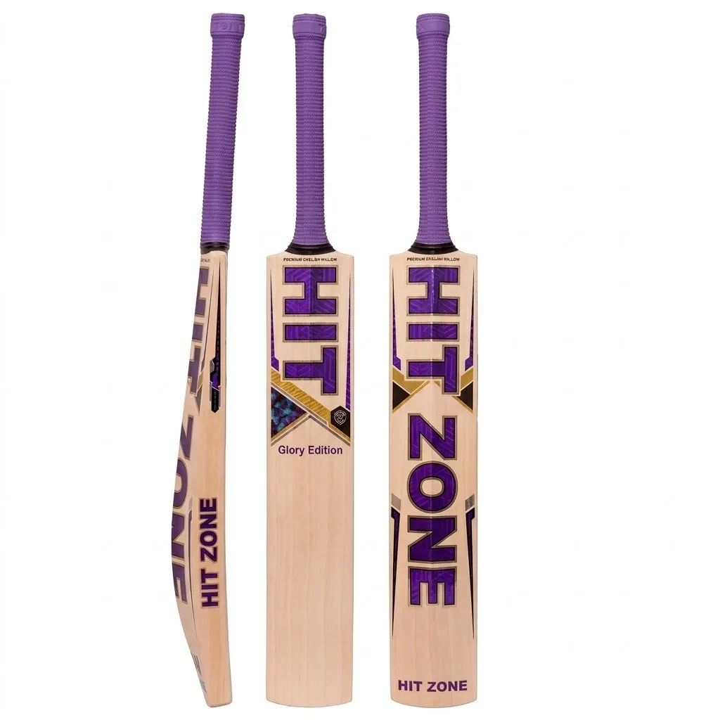 HIT ZONE English Willow Cricket Bat Thick Edge Power Drive Strong Spine ...