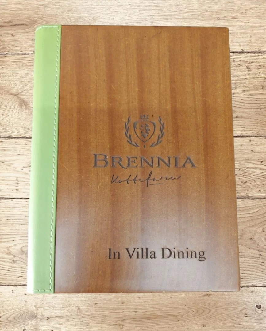 Wooden Menu Folder with Beautiful Design Laser Cut and logo Engraved ...