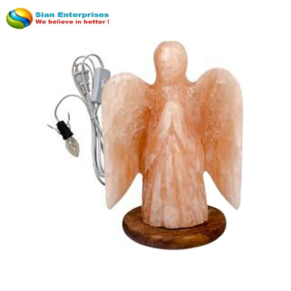 Feng Shui Angel Figure Shaped Himalayan Salt Lamp Eco-friendly Carved ...