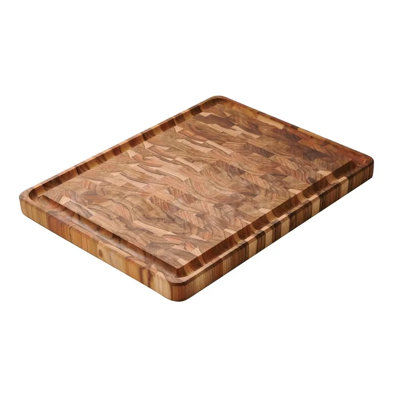 Chopping Board Teak Wood End-grain With Channel Brown Wholesale Multi ...