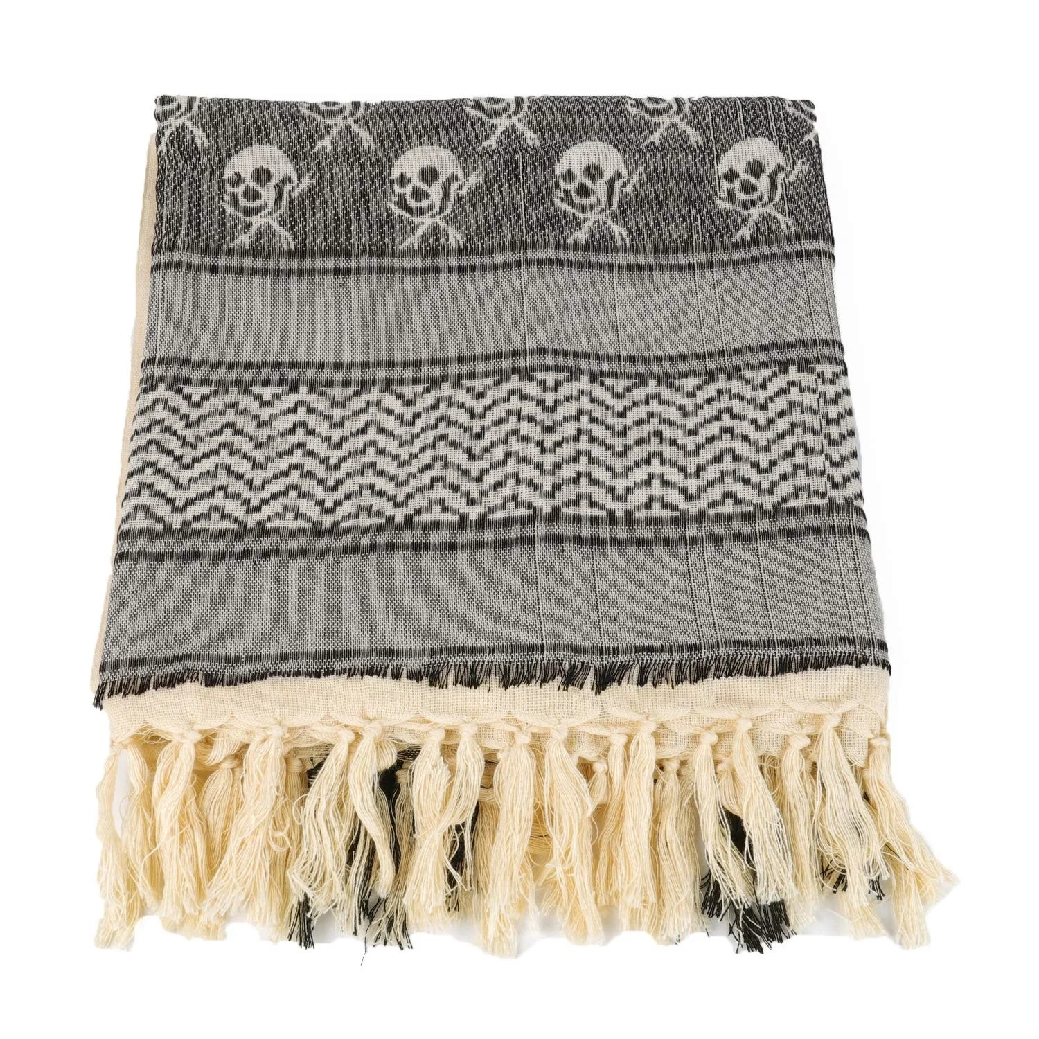 Shemagh Arabian Desert Scarf Skull Pattern Arab Keffiyeh