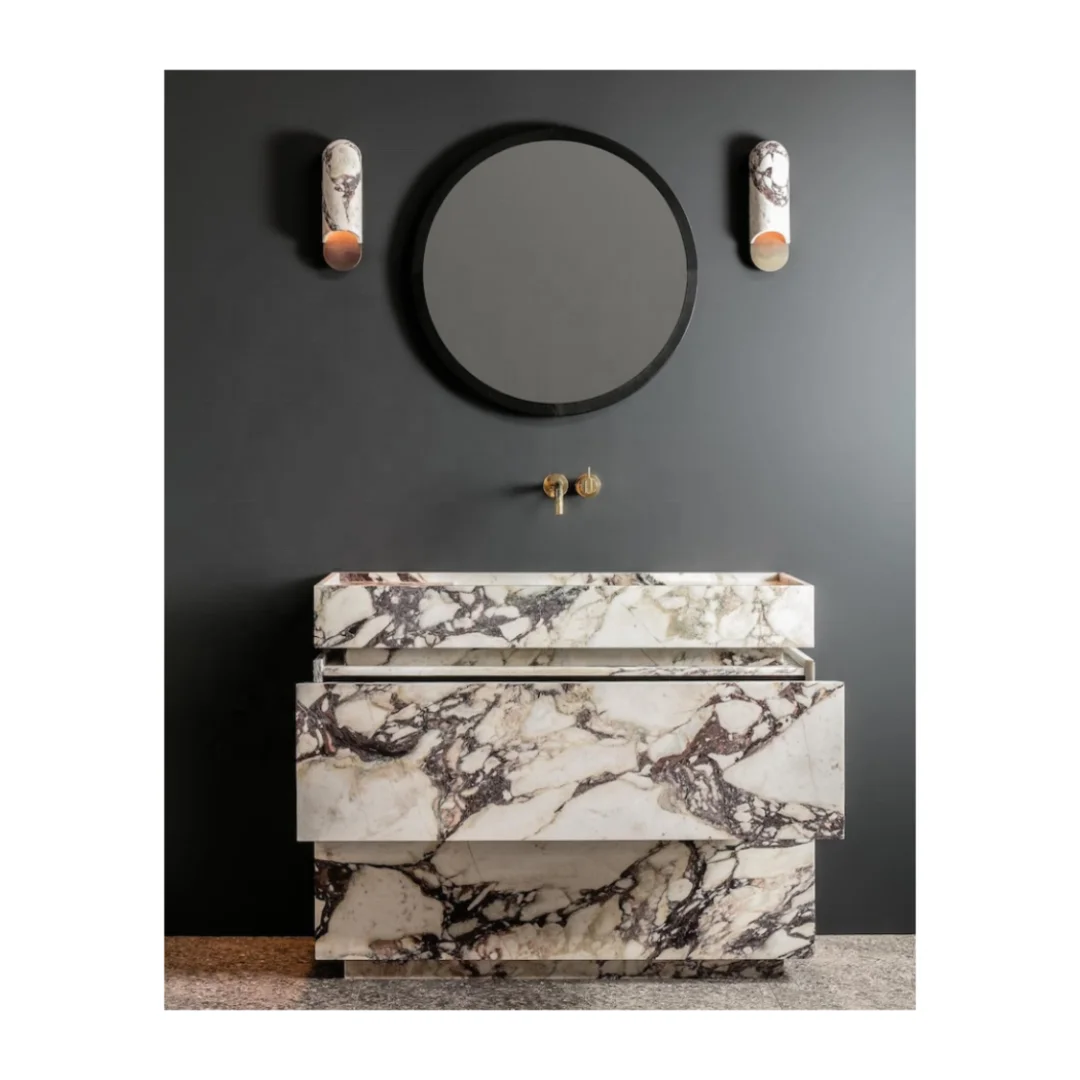Calacatta Viola Marble Basin - Modern Pedestal Sinks