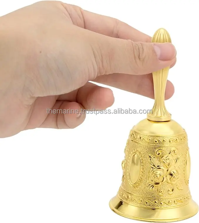 Customizable Brass Handheld Calling Bell Christmas Hand Bell Engraved ...