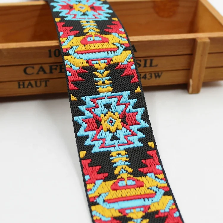 Custom 2 Inch Colored Ethnic Heavy Weight Jacquard Tape Tridal ...