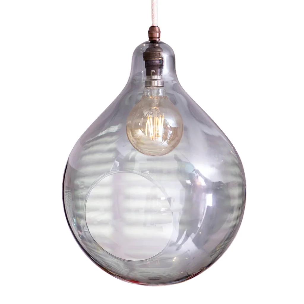 Balloon Shape Glass Hanging Lamp Light Hotel Lobby Indian Metal Crafts ...