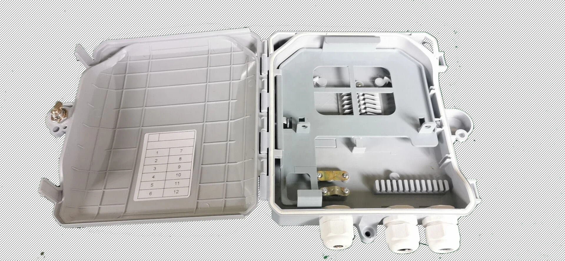12 Cores Outdoor PC Material Optical Fiber Termination Distribution Box ...