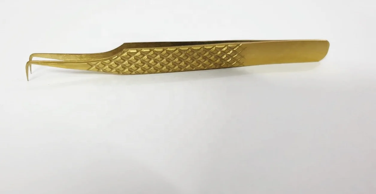 90 Degree Stainless Steel Tweezer Set Slanted Extension Applicator