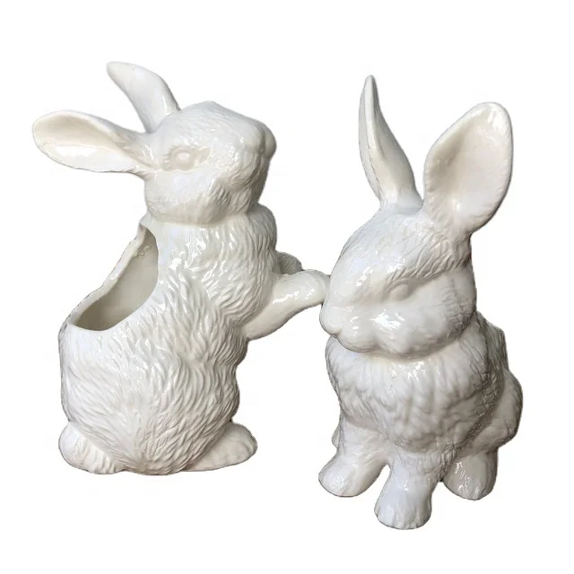Easter Ceramic Stand Bunny Planter Pot - Minimalist Design