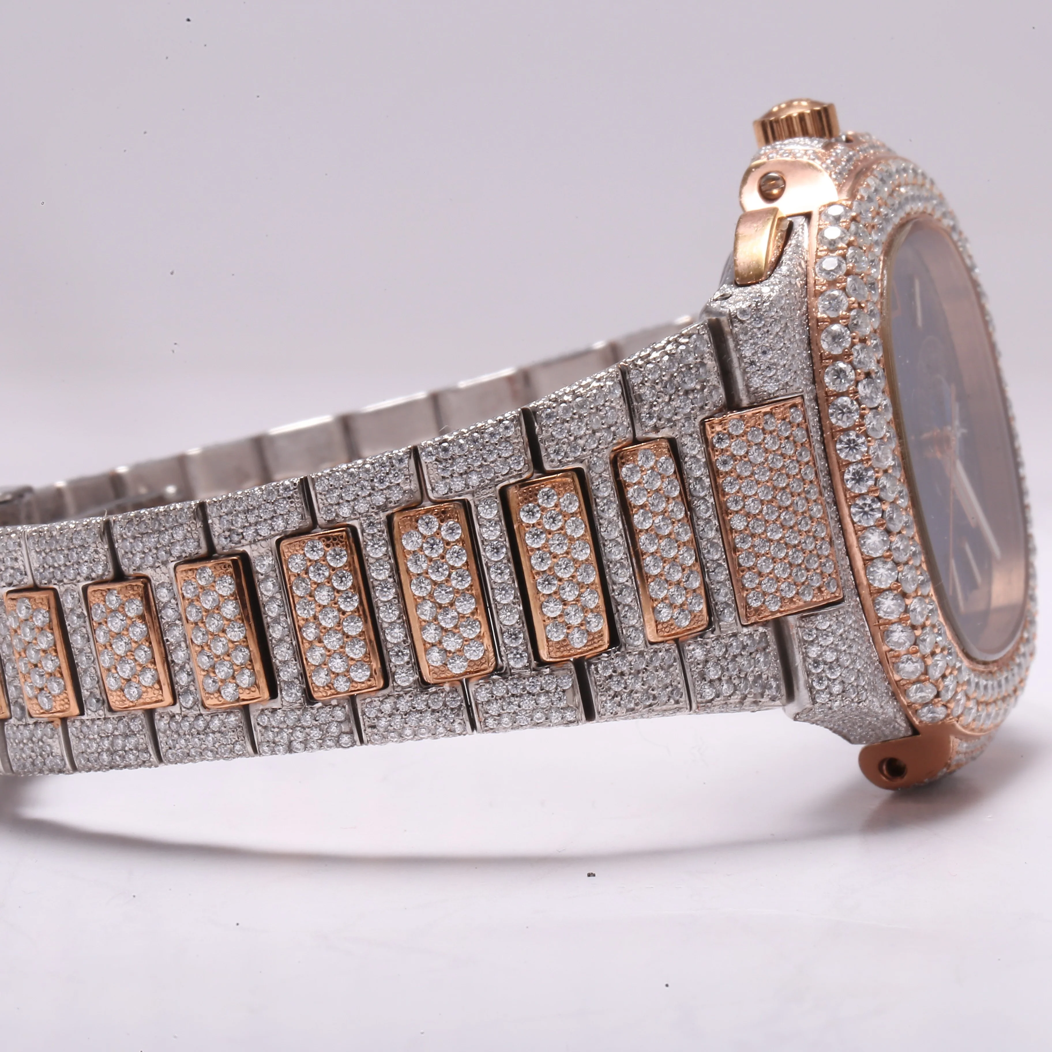 A Chronograph Lab Grown Diamond Watch With Bezel Setting Designed For ...