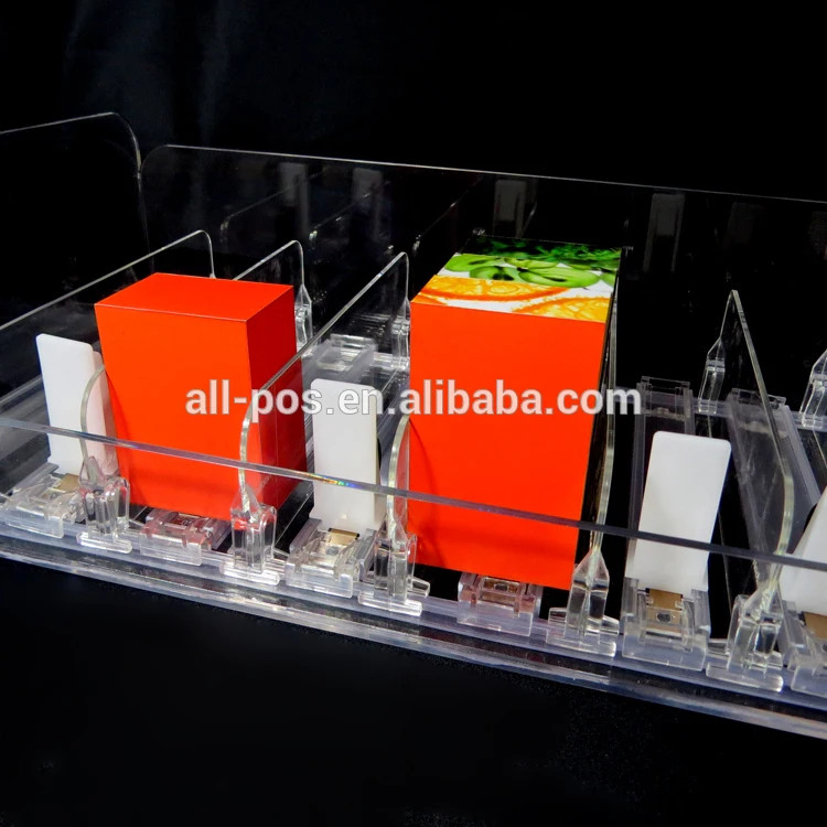Retail Display Acrylic Divider System Adjustable Cabinet Tray Lane ...