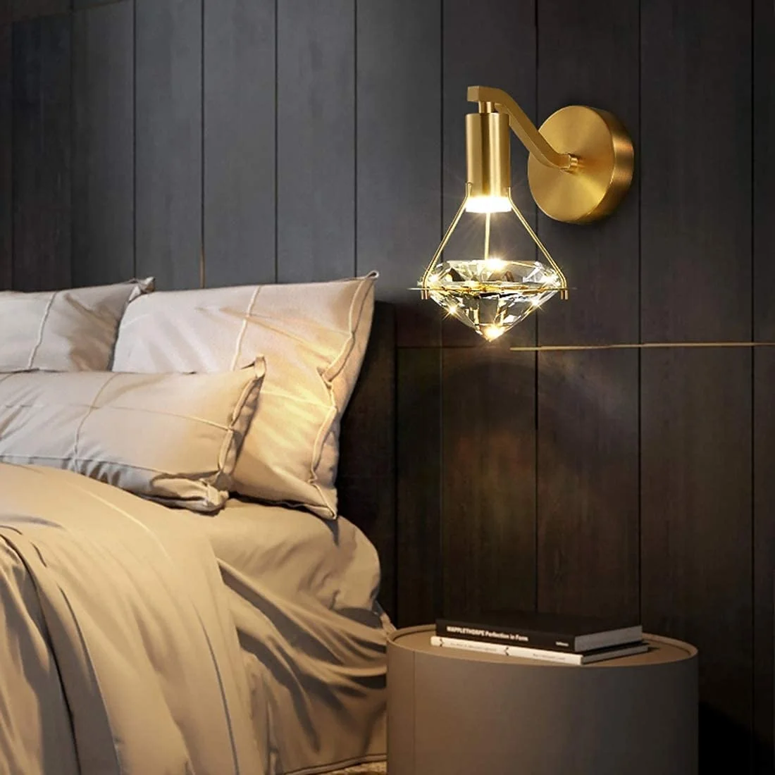 Modern Luxury Rhombus Crystal Wall Light - Elegant LED Wall Sconce for ...