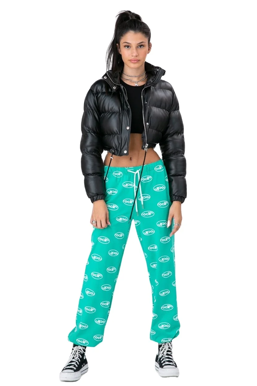 Women Shiny Wet Look Vinyl Thick Puffer Coats Women Shiny Wet Look ...