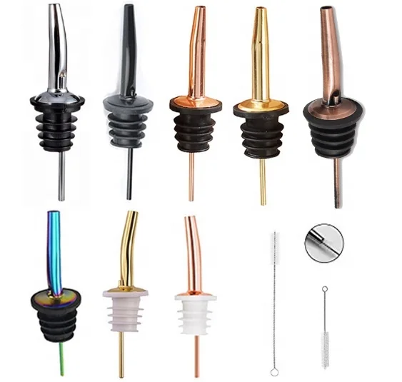 72 Count Stainless Steel Bottle Pourer with Tapered Spout Shape Metal ...