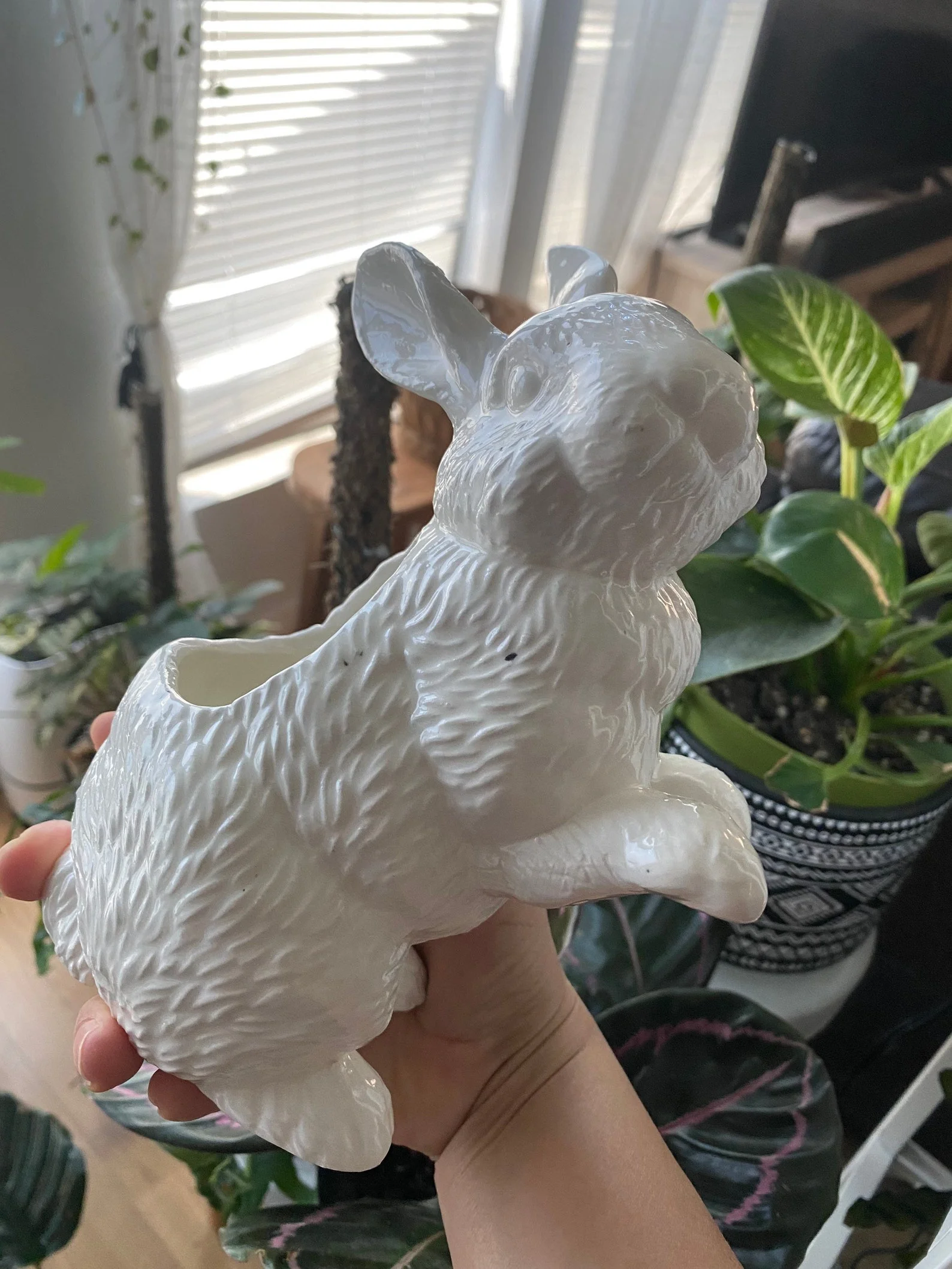 Easter Ceramic Stand Bunny Planter Pot - Minimalist Design