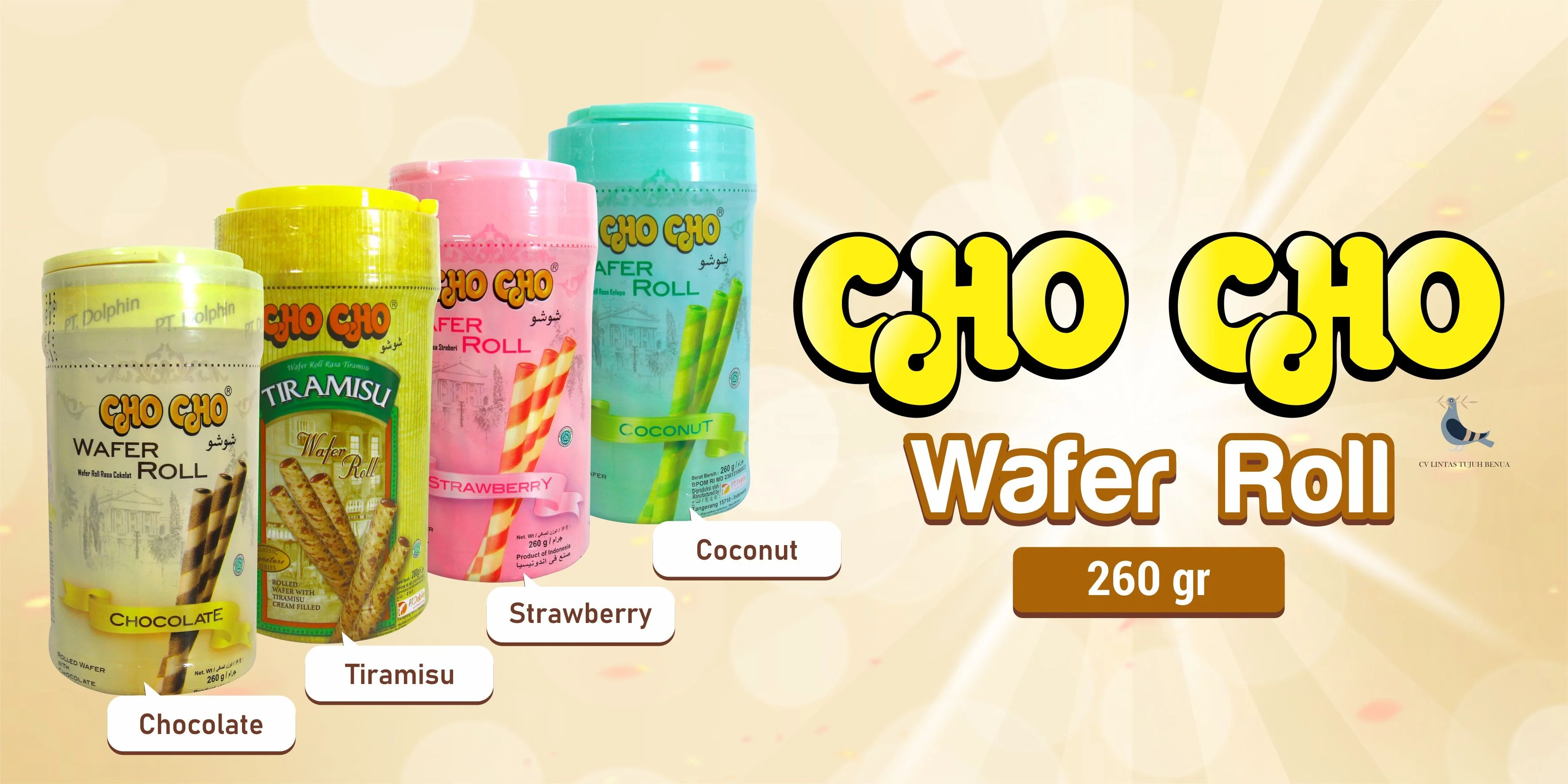 Sale Cho Cho Wafer Roll 260gr Coconut Flavor Crispy Stick Roll Wafer ...