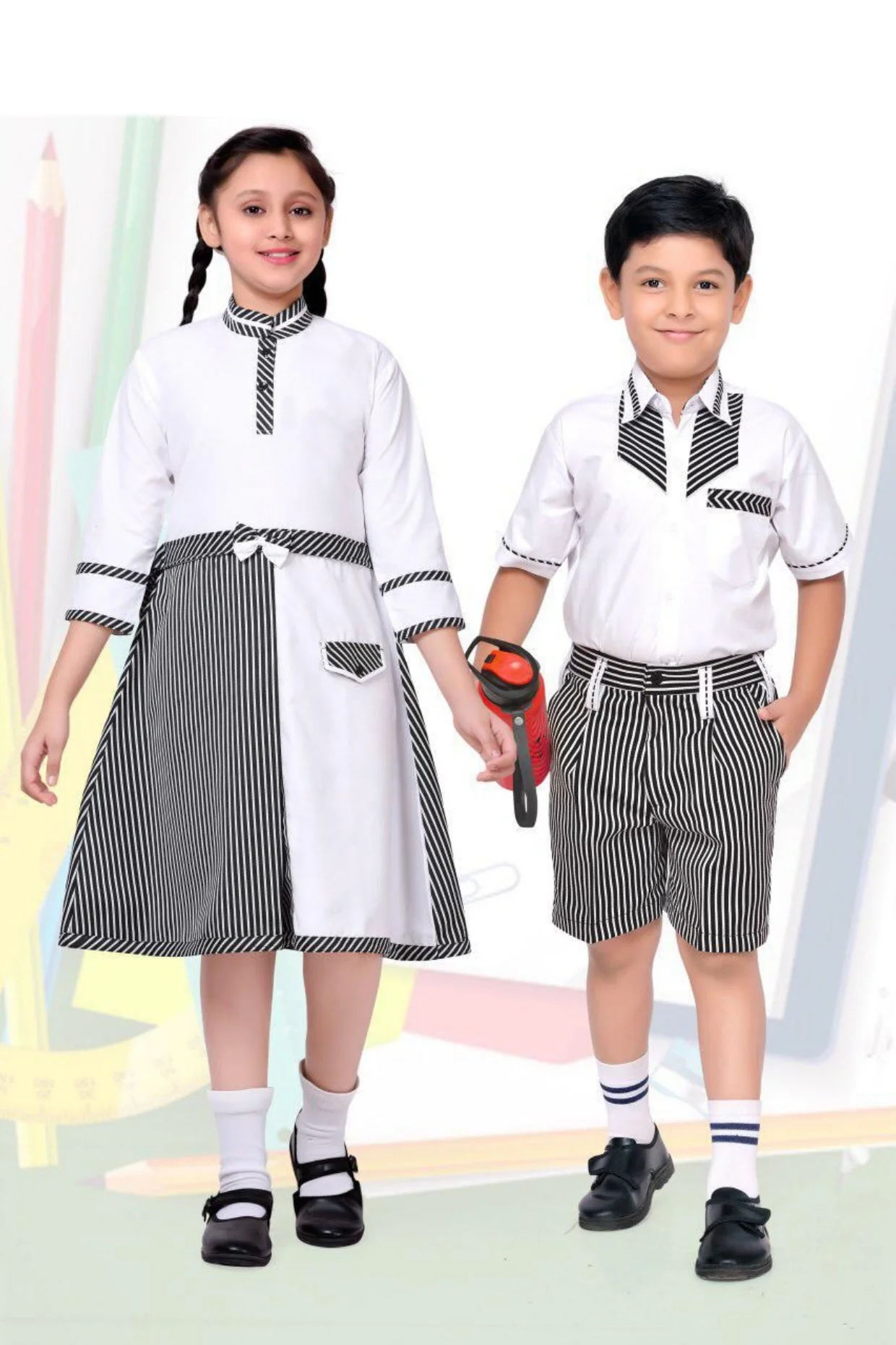 Green School Uniform Set Girls Long Sleeve Shirt/skirt/tie And Boys ...