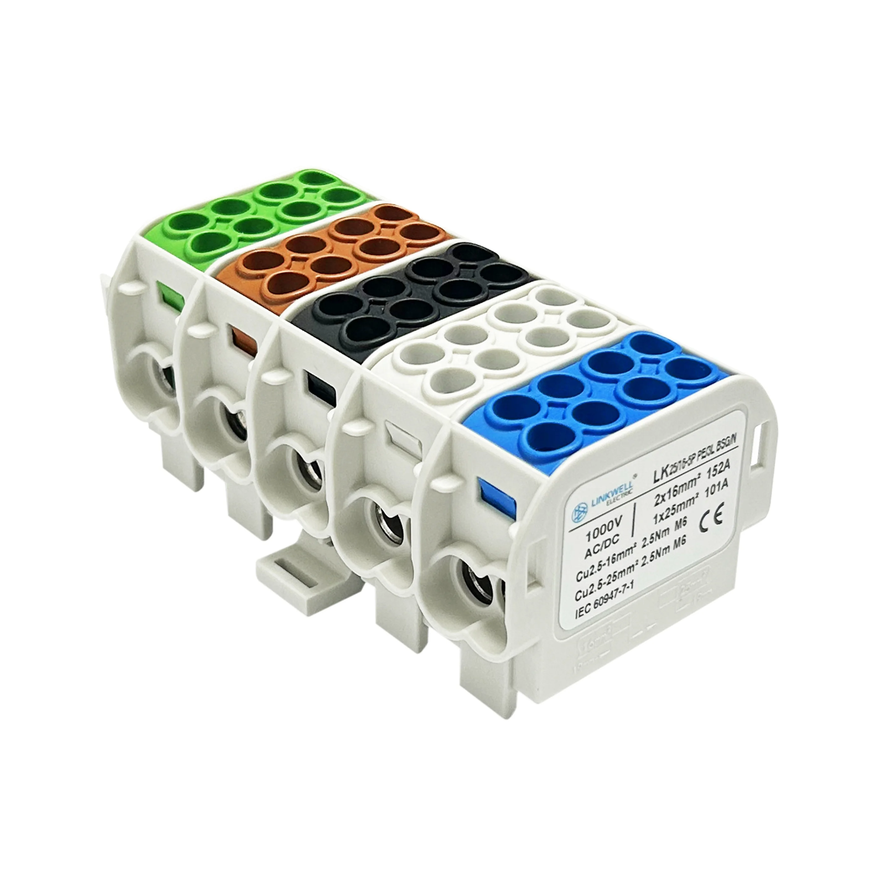 Linkwell Electrical Distribution Terminal Block Din Rail Universal ...